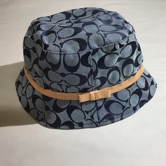 Coach | Accessories | Vintage Authentic Coach Signature Bucket Hat Blue ...